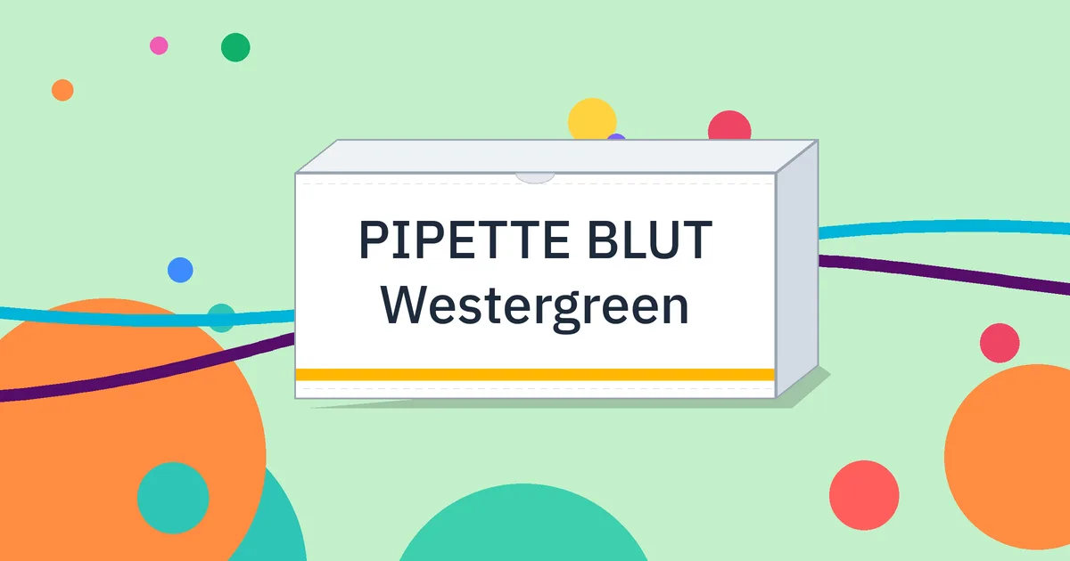 Symbolbild: Packung mit der Aufschrift PIPETTE BLUT Westergreen (PZN 01968229) – Verfügbarkeit und Bezug in Apotheken in Frankfurt am Main