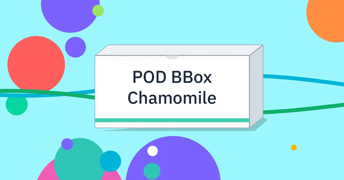 Symbolbild: Packung mit der Aufschrift POD BBox Chamomile (PZN 18907864) – Verfügbarkeit und Bezug in Apotheken in Frankfurt am Main