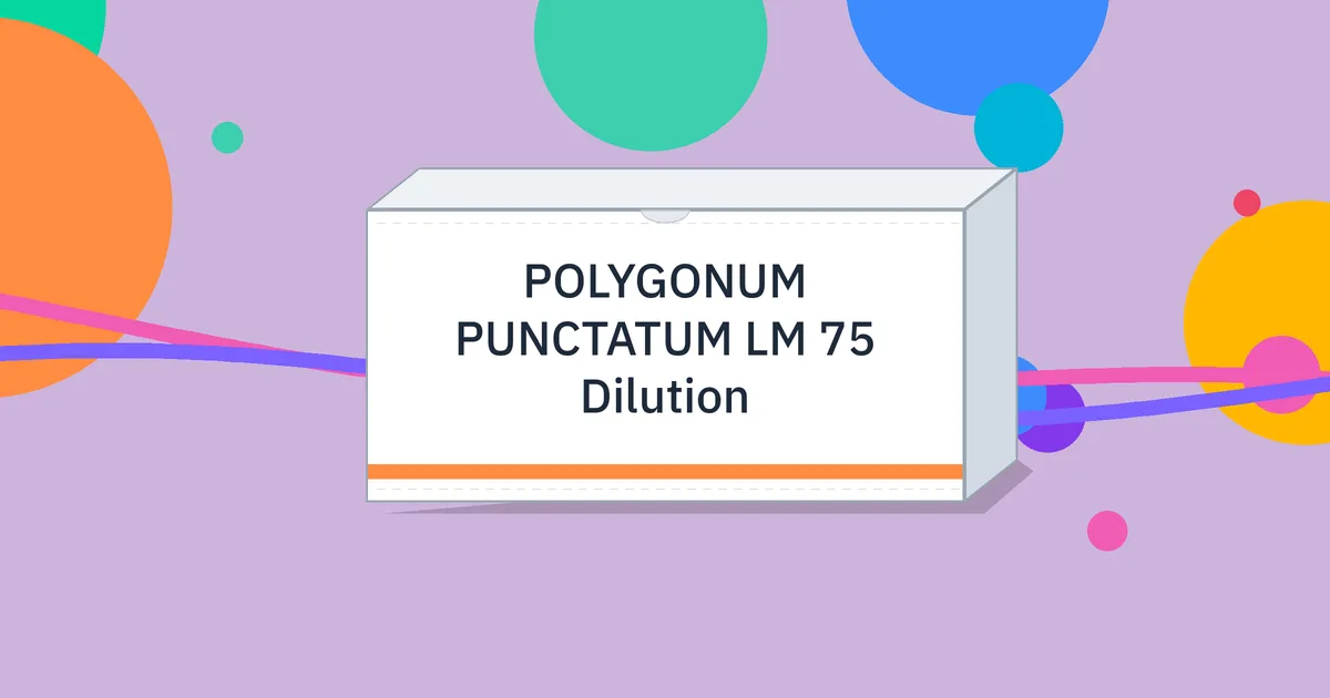 Symbolbild: Packung mit der Aufschrift POLYGONUM PUNCTATUM LM 75 Dilution (PZN 13663127) – Verfügbarkeit und Bezug in Apotheken in Frankfurt am Main