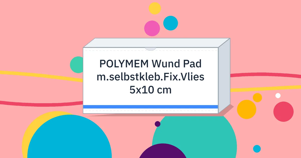 Symbolbild: Packung mit der Aufschrift POLYMEM Wund Pad m.selbstkleb.Fix.Vlies 5x10 cm (PZN 00239445) – Verfügbarkeit und Bezug in Apotheken in Frankfurt am Main