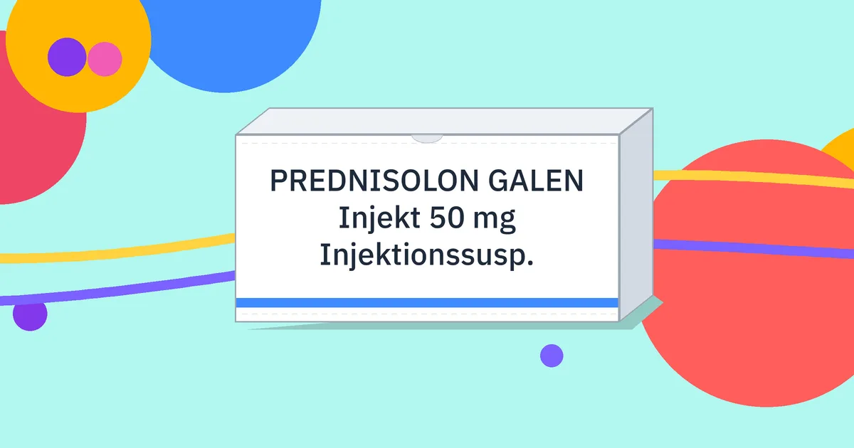 Symbolbild: Packung mit der Aufschrift PREDNISOLON GALEN Injekt 50 mg Injektionssusp. (PZN 14328922) – Verfügbarkeit und Bezug in Apotheken in Frankfurt am Main