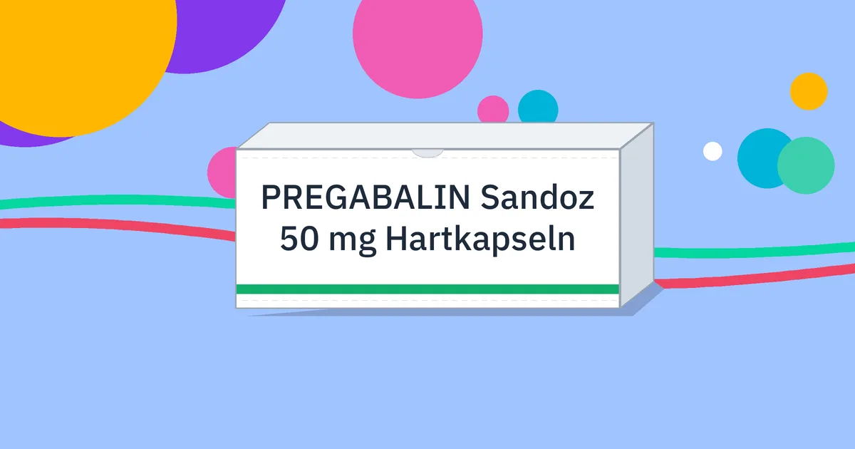 Symbolbild: Packung mit der Aufschrift PREGABALIN Sandoz 50 mg Hartkapseln (PZN 16886997) – Verfügbarkeit und Bezug in Apotheken in Frankfurt am Main