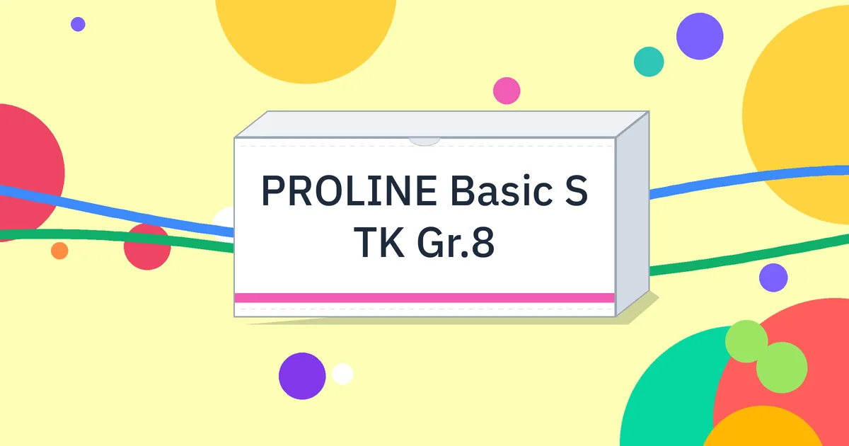 Symbolbild: Packung mit der Aufschrift PROLINE Basic S TK Gr.8 (PZN 18906020) – Verfügbarkeit und Bezug in Apotheken in Frankfurt am Main