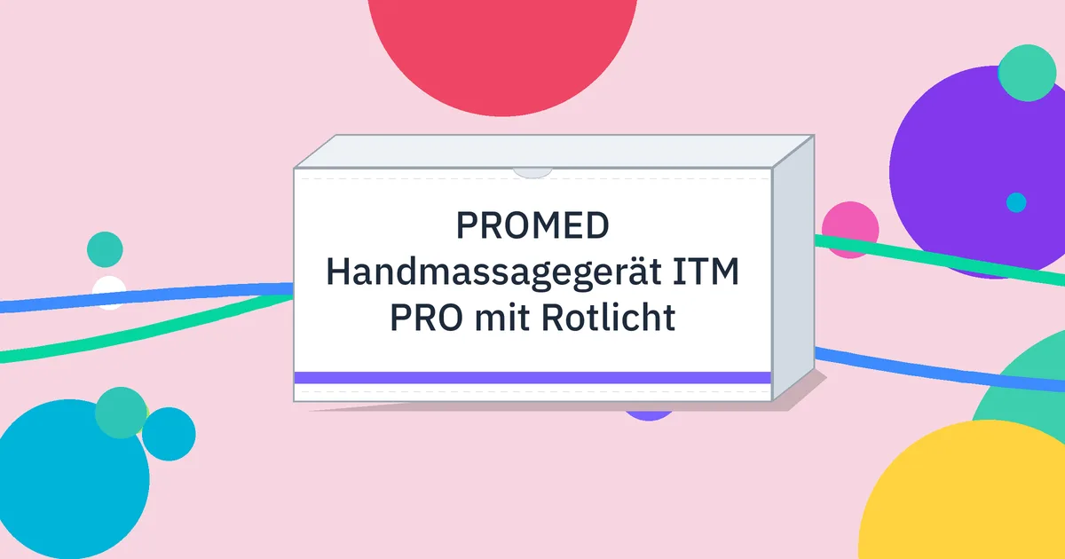 Symbolbild: Packung mit der Aufschrift PROMED Handmassagegerät ITM PRO mit Rotlicht (PZN 14259629) – Verfügbarkeit und Bezug in Apotheken in Frankfurt am Main