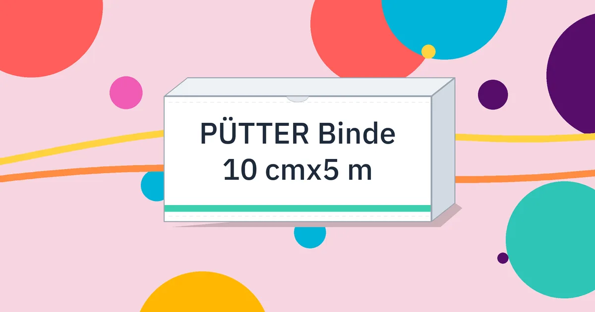 Symbolbild: Packung mit der Aufschrift PÜTTER Binde 10 cmx5 m (PZN 18599523) – Verfügbarkeit und Bezug in Apotheken in Frankfurt am Main