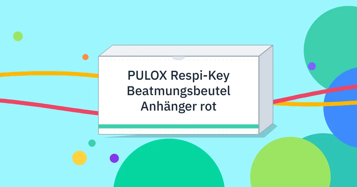 Symbolbild: Packung mit der Aufschrift PULOX Respi-Key Beatmungsbeutel Anhänger rot (PZN 08430852) – Verfügbarkeit und Bezug in Apotheken in Frankfurt am Main
