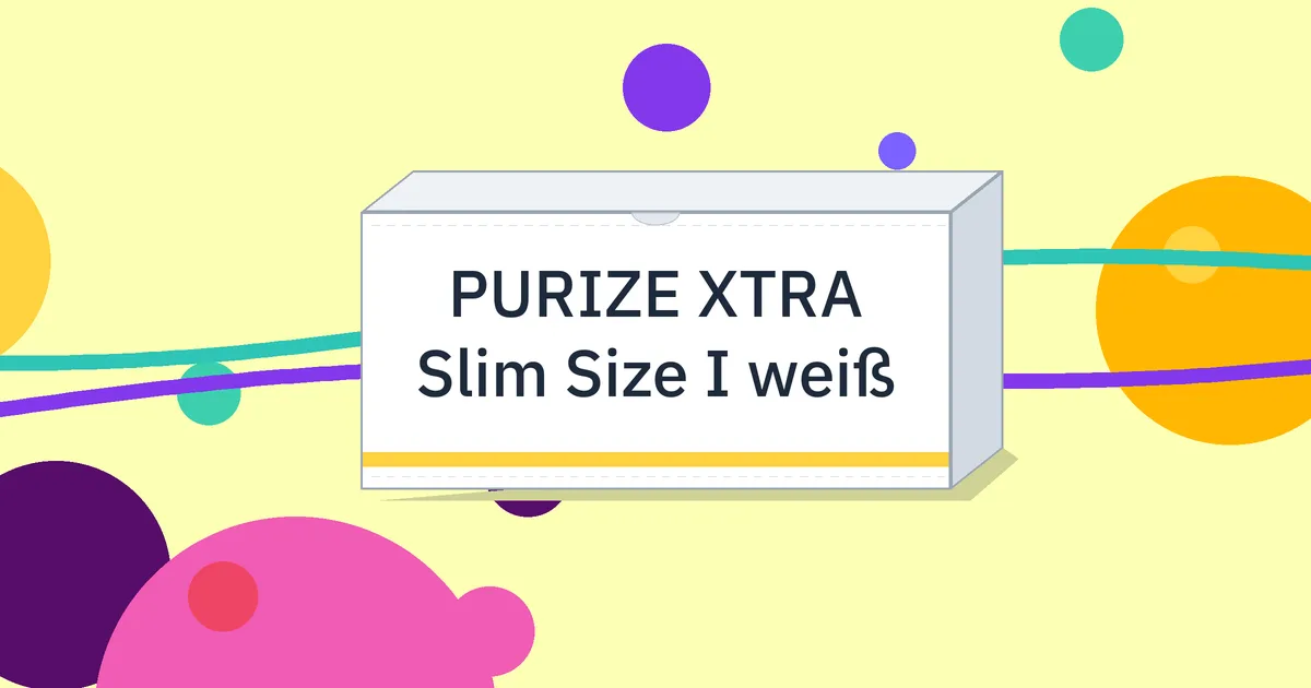Symbolbild: Packung mit der Aufschrift PURIZE XTRA Slim Size I weiß (PZN 20294452) – Verfügbarkeit und Bezug in Apotheken in Frankfurt am Main