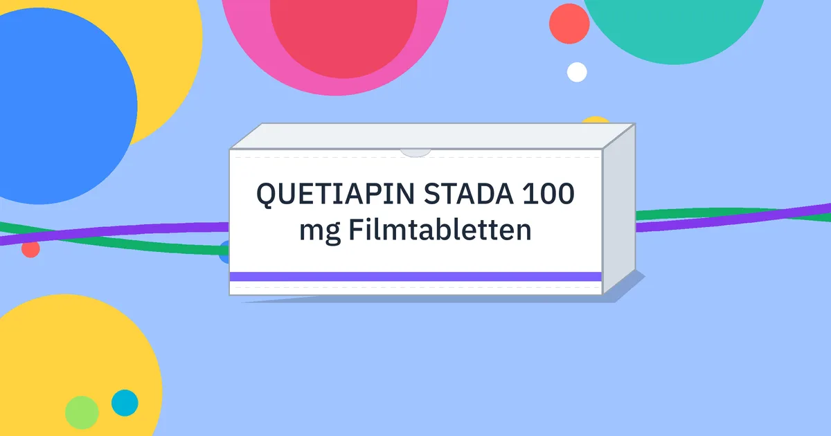 Symbolbild: Packung mit der Aufschrift QUETIAPIN STADA 100 mg Filmtabletten (PZN 09262575) – Verfügbarkeit und Bezug in Apotheken in Frankfurt am Main
