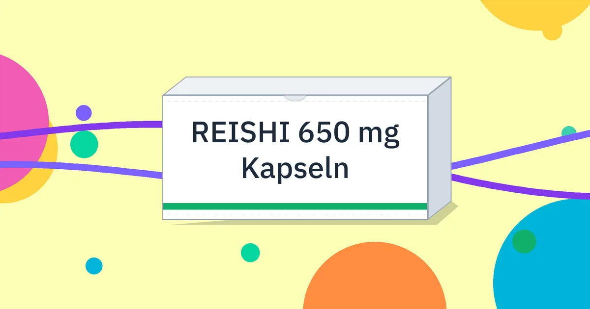 Symbolbild: Packung mit der Aufschrift REISHI 650 mg Kapseln (PZN 16633173) – Verfügbarkeit und Bezug in Apotheken in Frankfurt am Main