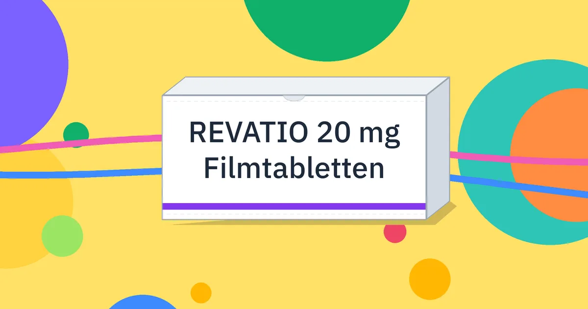 Symbolbild: Packung mit der Aufschrift REVATIO 20 mg Filmtabletten (PZN 06432841) – Verfügbarkeit und Bezug in Apotheken in Frankfurt am Main