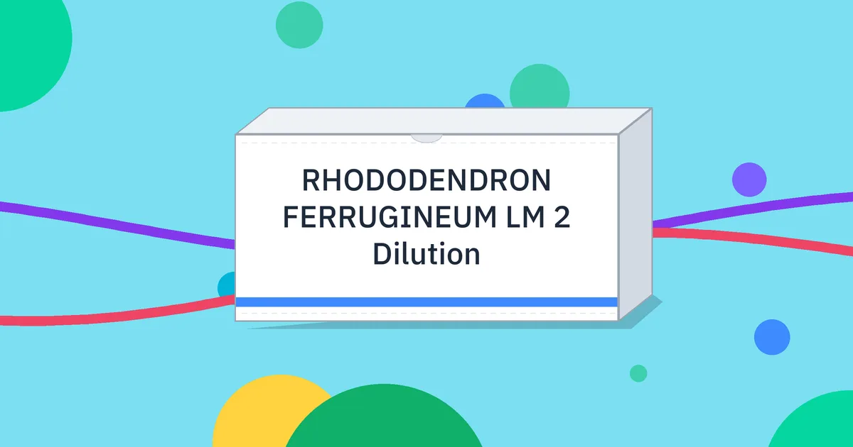 Symbolbild: Packung mit der Aufschrift RHODODENDRON FERRUGINEUM LM 2 Dilution (PZN 13051200) – Verfügbarkeit und Bezug in Apotheken in Frankfurt am Main