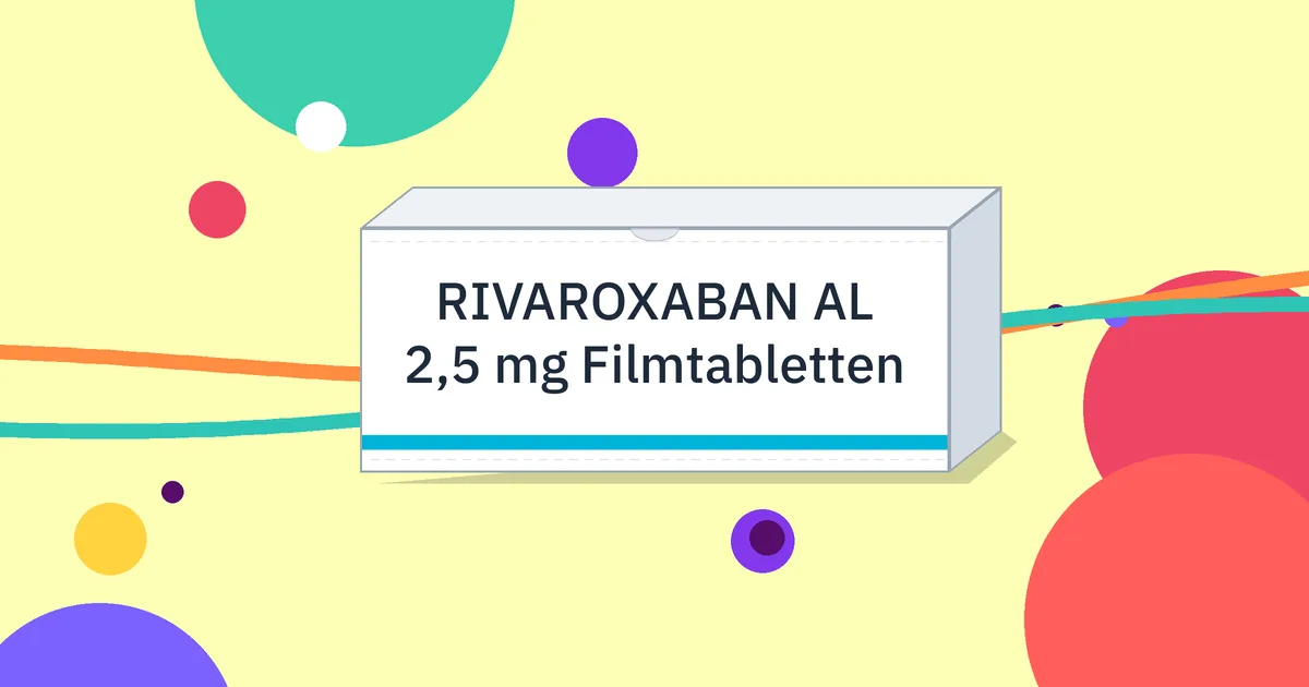 Symbolbild: Packung mit der Aufschrift RIVAROXABAN AL 2,5 mg Filmtabletten (PZN 19094914) – Verfügbarkeit und Bezug in Apotheken in Frankfurt am Main