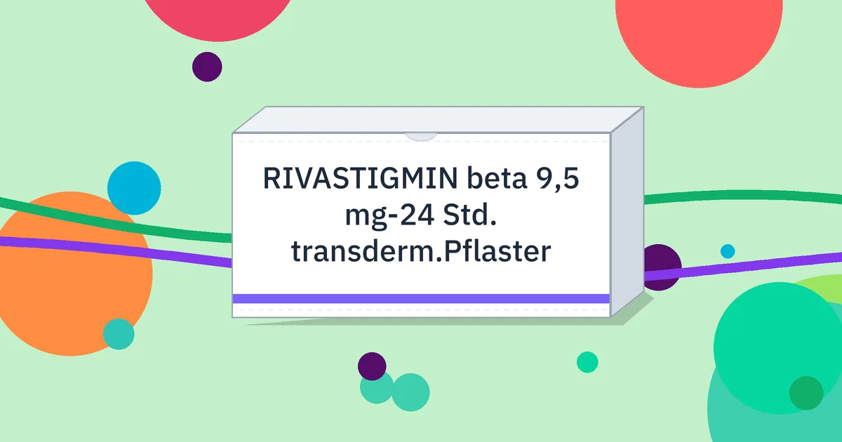 Symbolbild: Packung mit der Aufschrift RIVASTIGMIN beta 9,5 mg-24 Std. transderm.Pflaster (PZN 09230345) – Verfügbarkeit und Bezug in Apotheken in Frankfurt am Main