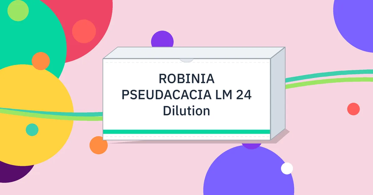 Symbolbild: Packung mit der Aufschrift ROBINIA PSEUDACACIA LM 24 Dilution (PZN 13055037) – Verfügbarkeit und Bezug in Apotheken in Frankfurt am Main