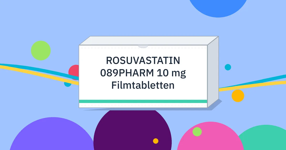 Symbolbild: Packung mit der Aufschrift ROSUVASTATIN 089PHARM 10 mg Filmtabletten (PZN 20329340) – Verfügbarkeit und Bezug in Apotheken in Frankfurt am Main