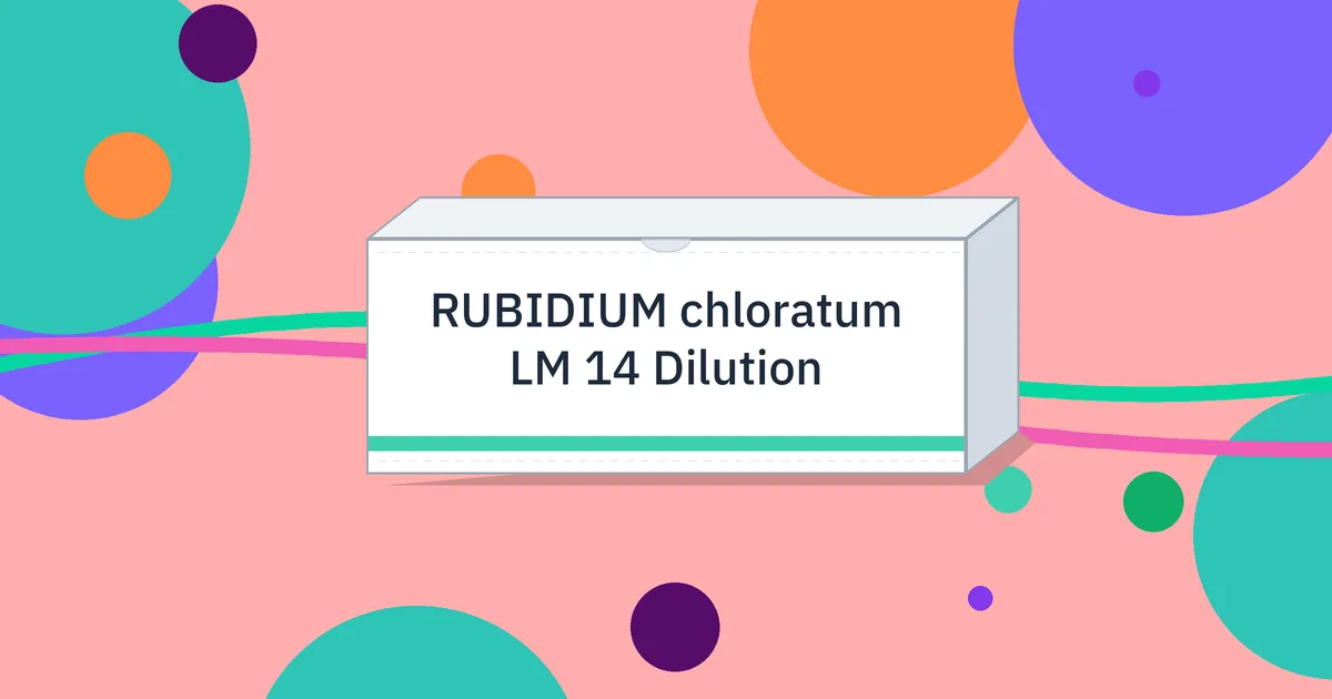 Symbolbild: Packung mit der Aufschrift RUBIDIUM chloratum LM 14 Dilution (PZN 13171878) – Verfügbarkeit und Bezug in Apotheken in Frankfurt am Main