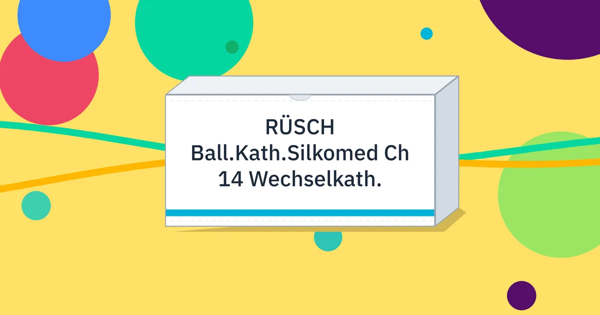 Symbolbild: Packung mit der Aufschrift RÜSCH Ball.Kath.Silkomed Ch 14 Wechselkath. (PZN 06637307) – Verfügbarkeit und Bezug in Apotheken in Frankfurt am Main
