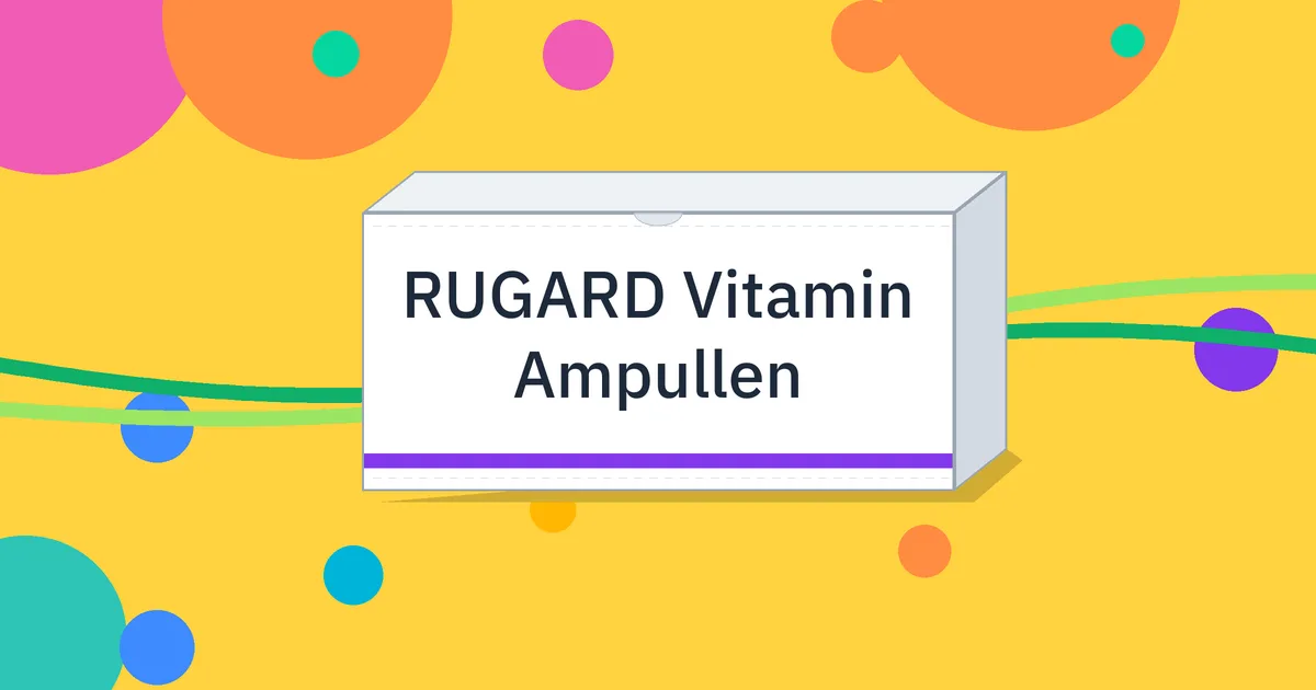 Symbolbild: Packung mit der Aufschrift RUGARD Vitamin Ampullen (PZN 18361684) – Verfügbarkeit und Bezug in Apotheken in Frankfurt am Main