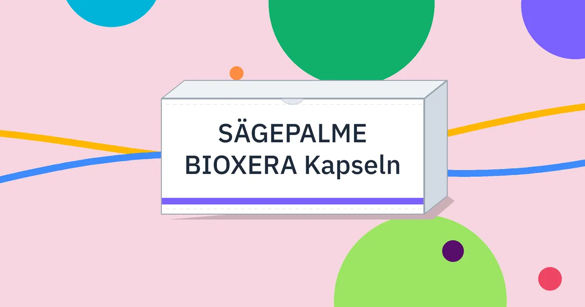 Symbolbild: Packung mit der Aufschrift SÄGEPALME BIOXERA Kapseln (PZN 08669352) – Verfügbarkeit und Bezug in Apotheken in Frankfurt am Main