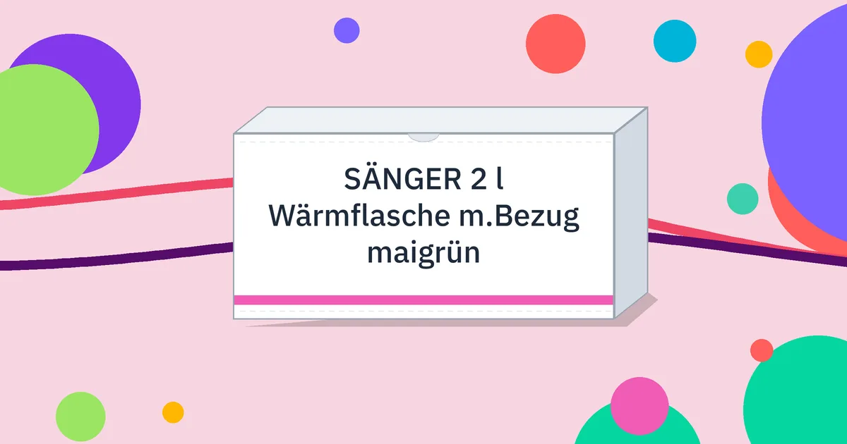 Symbolbild: Packung mit der Aufschrift SÄNGER 2 l Wärmflasche m.Bezug maigrün (PZN 13567926) – Verfügbarkeit und Bezug in Apotheken in Frankfurt am Main