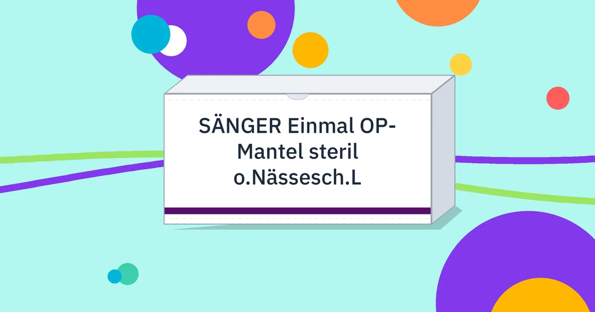 Symbolbild: Packung mit der Aufschrift SÄNGER Einmal OP-Mantel steril o.Nässesch.L (PZN 02190631) – Verfügbarkeit und Bezug in Apotheken in Frankfurt am Main