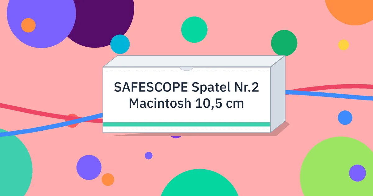 Symbolbild: Packung mit der Aufschrift SAFESCOPE Spatel Nr.2 Macintosh 10,5 cm (PZN 02167371) – Verfügbarkeit und Bezug in Apotheken in Frankfurt am Main