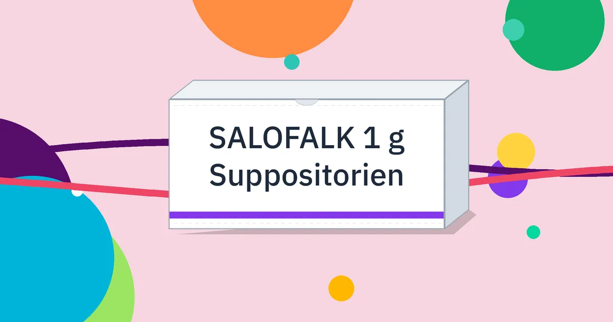 Symbolbild: Packung mit der Aufschrift SALOFALK 1 g Suppositorien (PZN 10736127) – Verfügbarkeit und Bezug in Apotheken in Frankfurt am Main