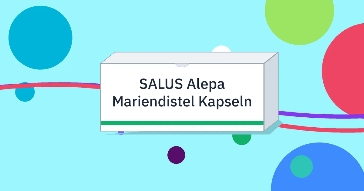 Symbolbild: Packung mit der Aufschrift SALUS Alepa Mariendistel Kapseln (PZN 20065266) – Verfügbarkeit und Bezug in Apotheken in Frankfurt am Main