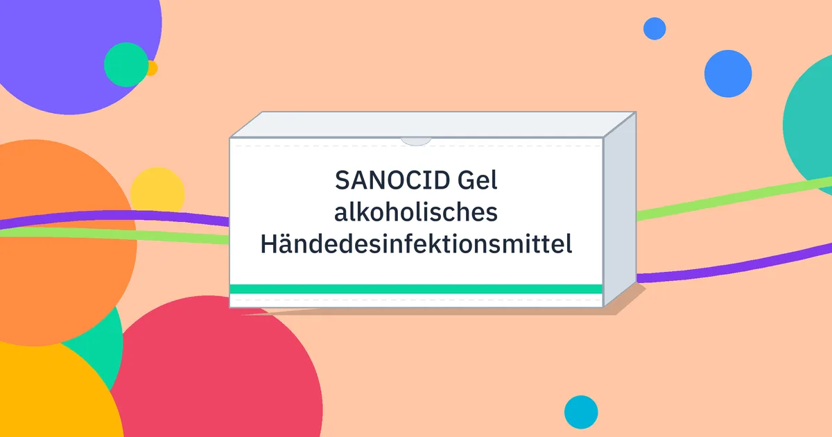 Symbolbild: Packung mit der Aufschrift SANOCID Gel alkoholisches Händedesinfektionsmittel (PZN 09096467) – Verfügbarkeit und Bezug in Apotheken in Frankfurt am Main