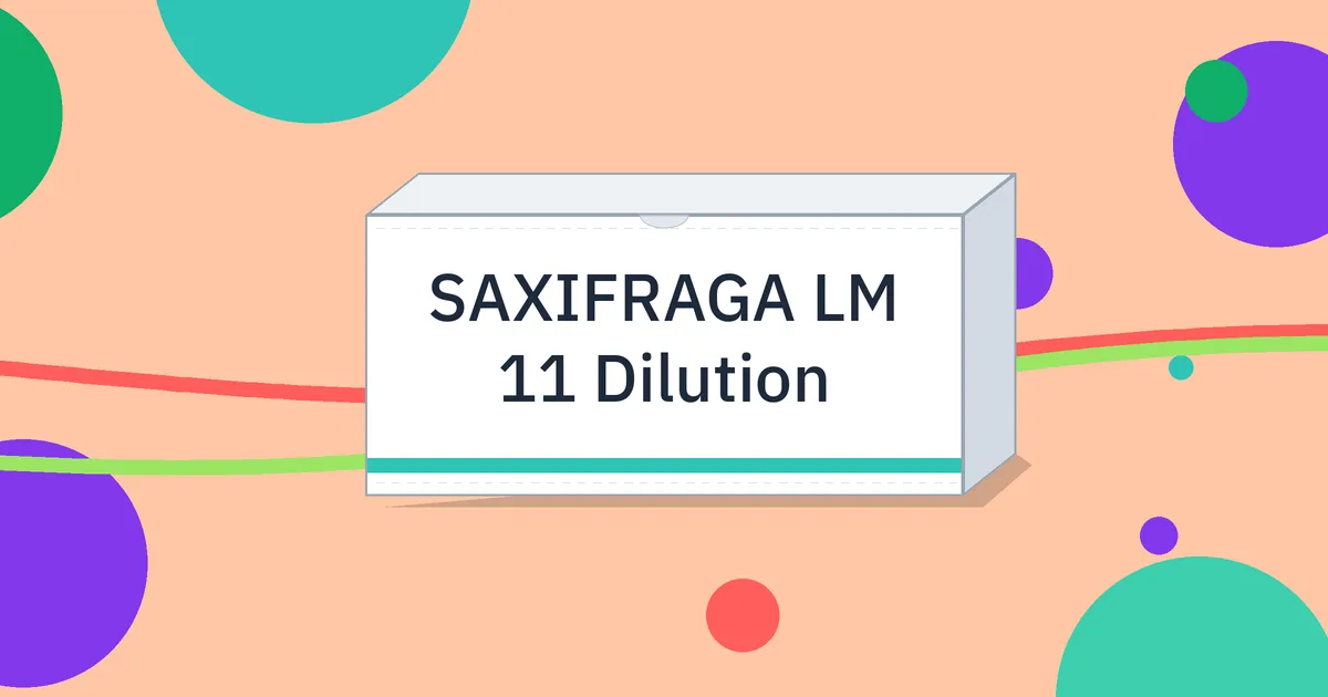 Symbolbild: Packung mit der Aufschrift SAXIFRAGA LM 11 Dilution (PZN 13688251) – Verfügbarkeit und Bezug in Apotheken in Frankfurt am Main