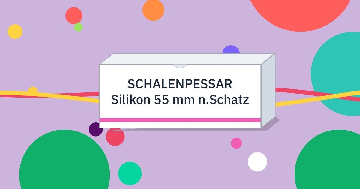 Symbolbild: Packung mit der Aufschrift SCHALENPESSAR Silikon 55 mm n.Schatz (PZN 03671999) – Verfügbarkeit und Bezug in Apotheken in Frankfurt am Main