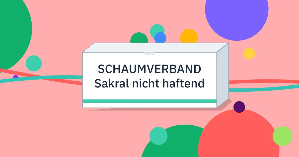 Symbolbild: Packung mit der Aufschrift SCHAUMVERBAND Sakral nicht haftend (PZN 17833589) – Verfügbarkeit und Bezug in Apotheken in Frankfurt am Main