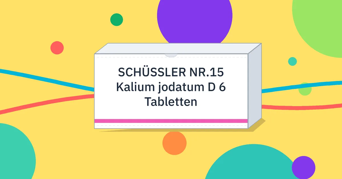 Symbolbild: Packung mit der Aufschrift SCHÜSSLER NR.15 Kalium jodatum D 6 Tabletten (PZN 11031860) – Verfügbarkeit und Bezug in Apotheken in Frankfurt am Main