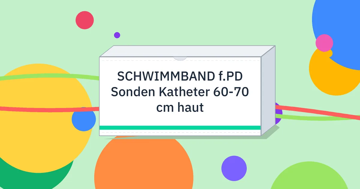 Symbolbild: Packung mit der Aufschrift SCHWIMMBAND f.PD Sonden Katheter 60-70 cm haut (PZN 15391489) – Verfügbarkeit und Bezug in Apotheken in Frankfurt am Main