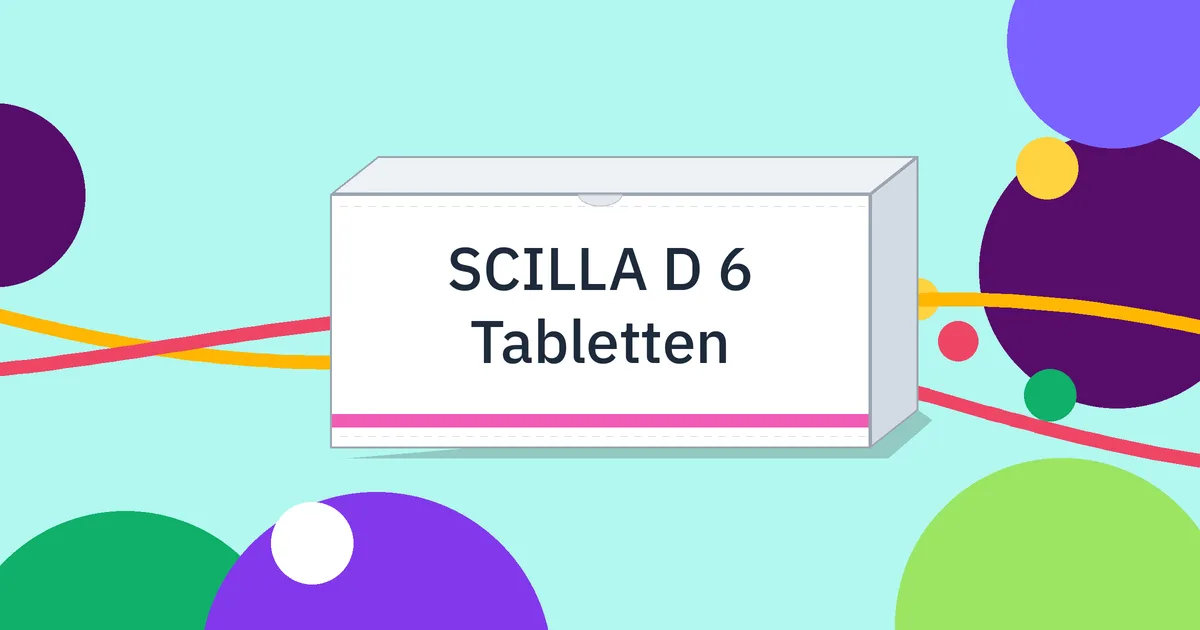 Symbolbild: Packung mit der Aufschrift SCILLA D 6 Tabletten (PZN 02808261) – Verfügbarkeit und Bezug in Apotheken in Frankfurt am Main