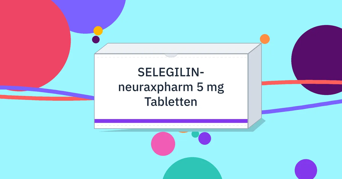 Symbolbild: Packung mit der Aufschrift SELEGILIN-neuraxpharm 5 mg Tabletten (PZN 08606067) – Verfügbarkeit und Bezug in Apotheken in Frankfurt am Main