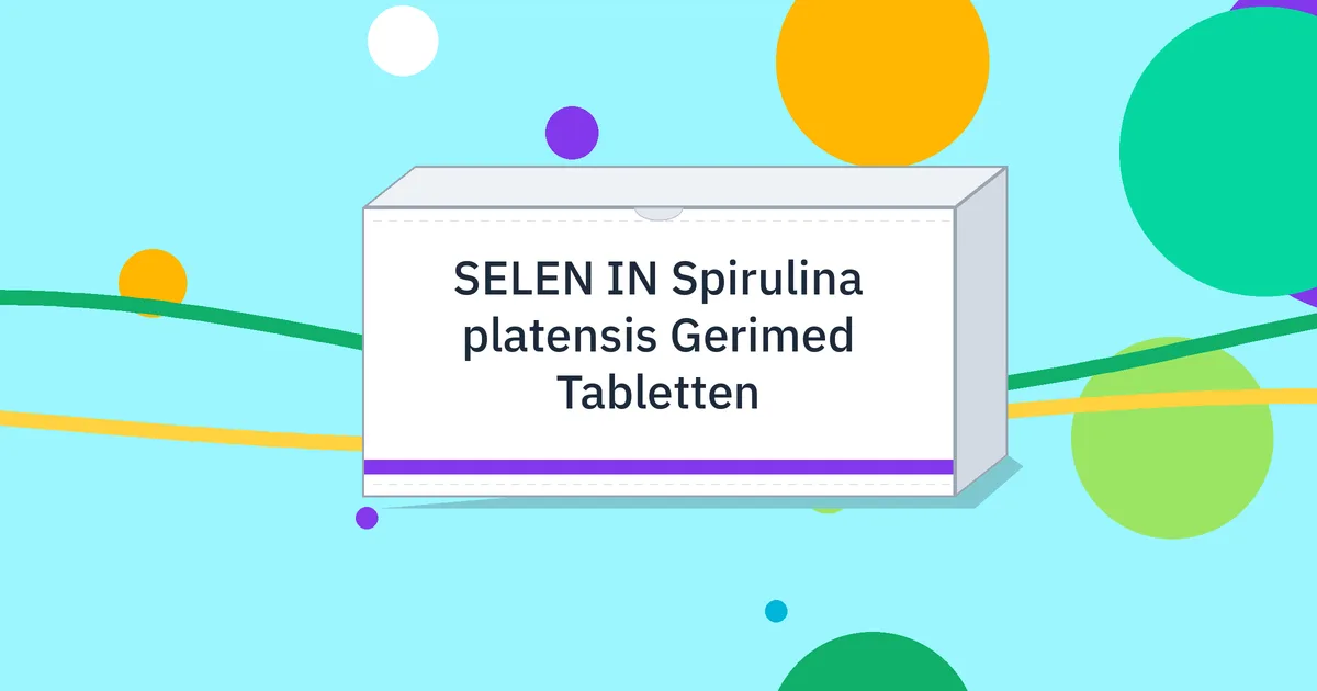 Symbolbild: Packung mit der Aufschrift SELEN IN Spirulina platensis Gerimed Tabletten (PZN 04698747) – Verfügbarkeit und Bezug in Apotheken in Frankfurt am Main