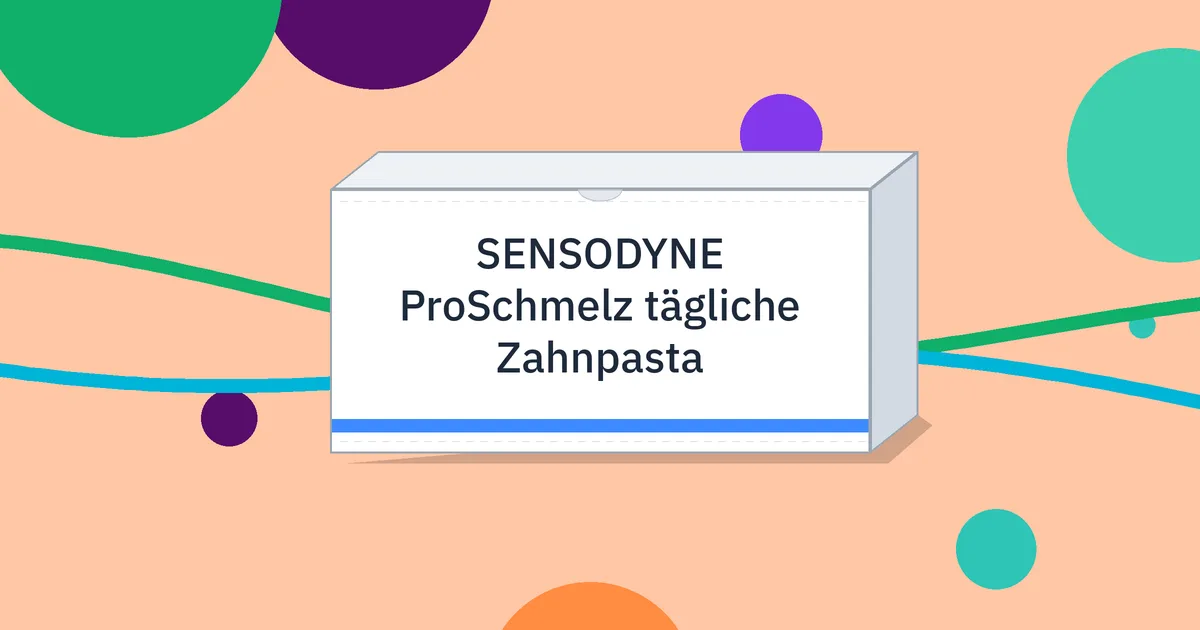 Symbolbild: Packung mit der Aufschrift SENSODYNE ProSchmelz tägliche Zahnpasta (PZN 19117101) – Verfügbarkeit und Bezug in Apotheken in Frankfurt am Main