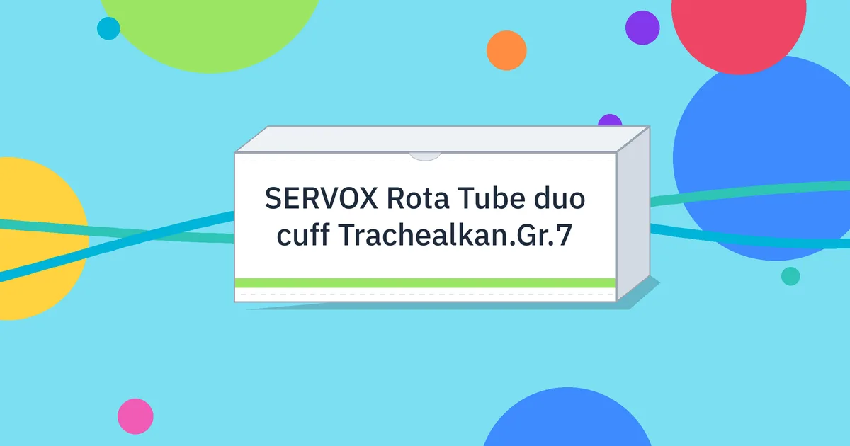 Symbolbild: Packung mit der Aufschrift SERVOX Rota Tube duo cuff Trachealkan.Gr.7 (PZN 10065928) – Verfügbarkeit und Bezug in Apotheken in Frankfurt am Main