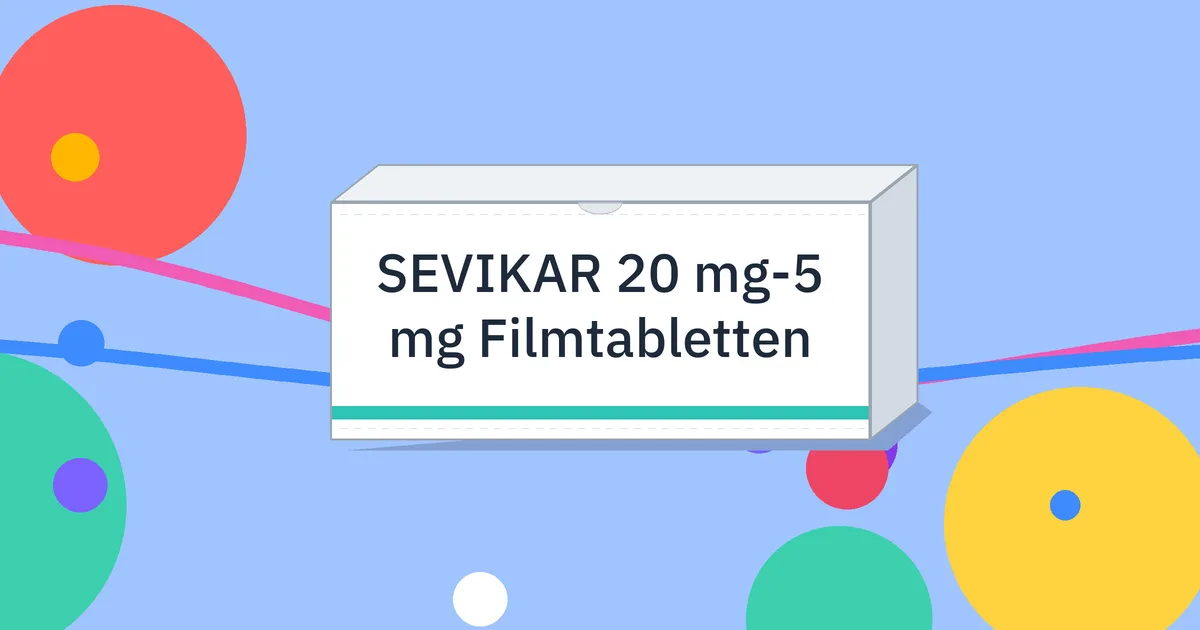 Symbolbild: Packung mit der Aufschrift SEVIKAR 20 mg-5 mg Filmtabletten (PZN 17584726) – Verfügbarkeit und Bezug in Apotheken in Frankfurt am Main