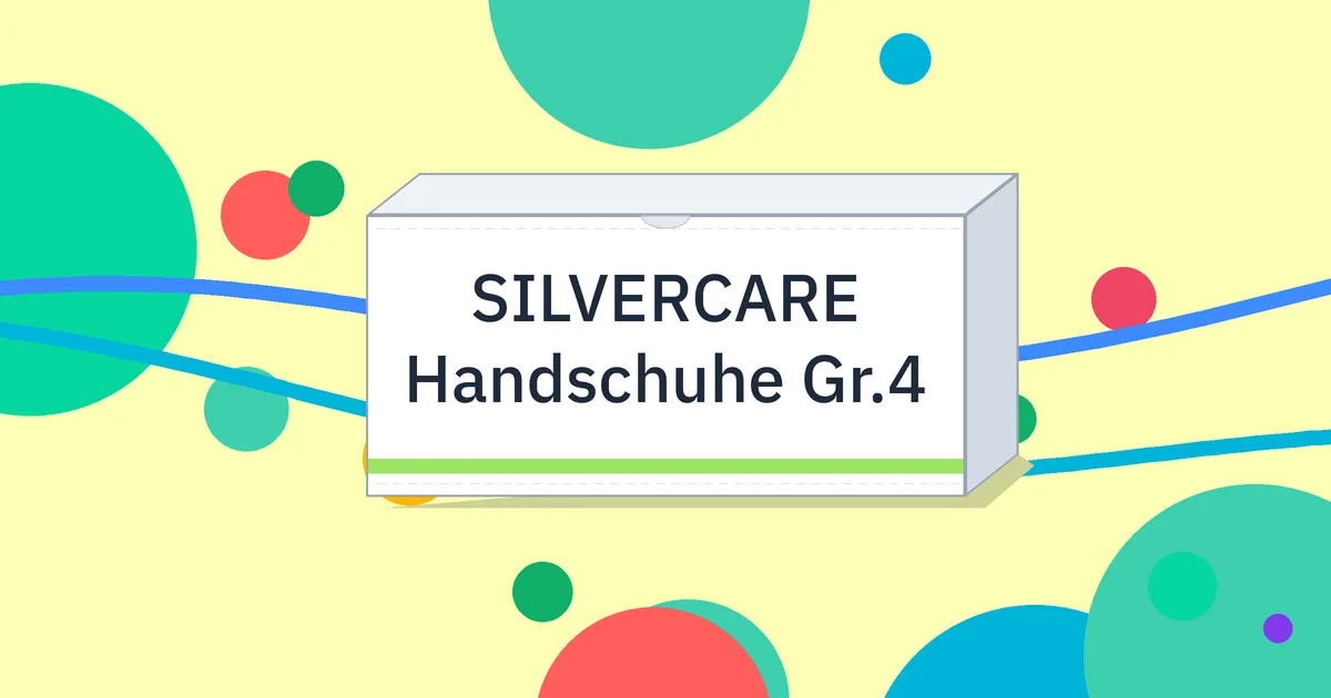 Symbolbild: Packung mit der Aufschrift SILVERCARE Handschuhe Gr.4 (PZN 01110848) – Verfügbarkeit und Bezug in Apotheken in Frankfurt am Main