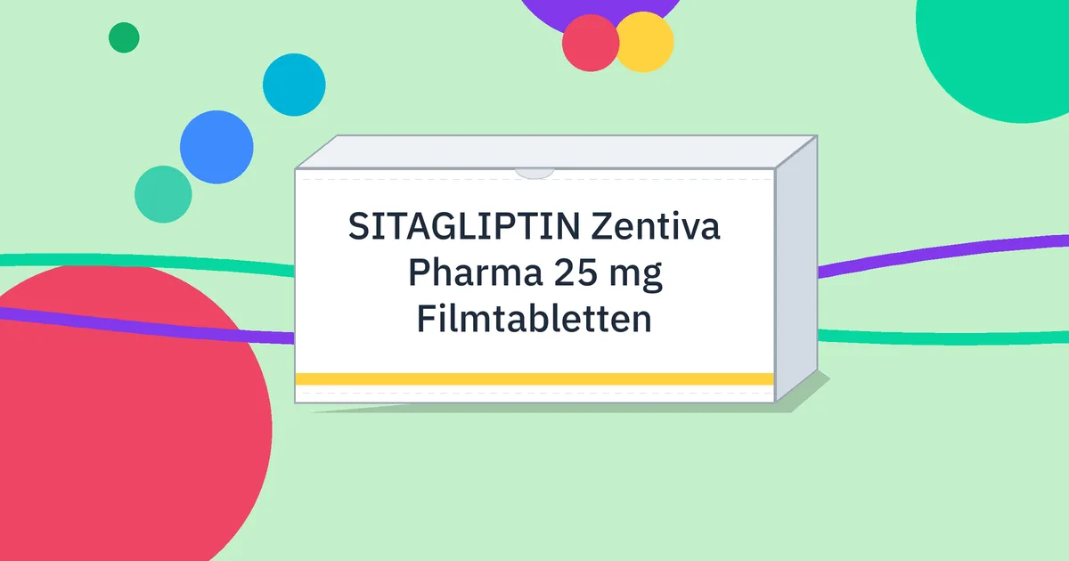 Symbolbild: Packung mit der Aufschrift SITAGLIPTIN Zentiva Pharma 25 mg Filmtabletten (PZN 18841355) – Verfügbarkeit und Bezug in Apotheken in Frankfurt am Main