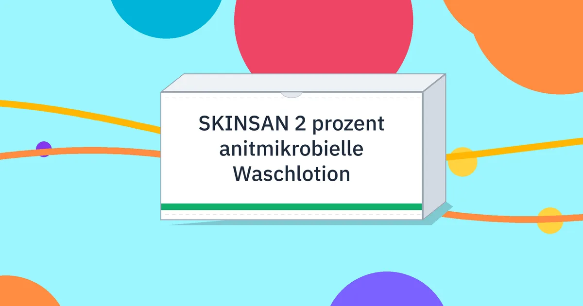 Symbolbild: Packung mit der Aufschrift SKINSAN 2 prozent anitmikrobielle Waschlotion (PZN 17296536) – Verfügbarkeit und Bezug in Apotheken in Frankfurt am Main