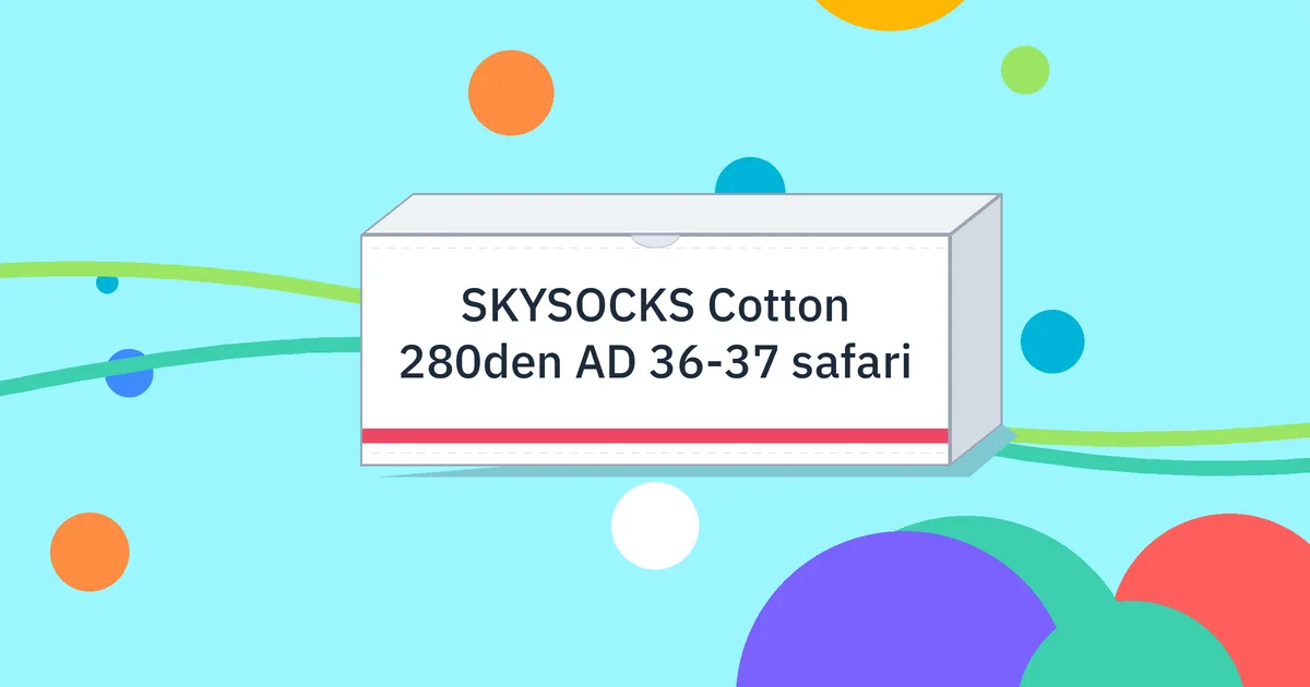 Symbolbild: Packung mit der Aufschrift SKYSOCKS Cotton 280den AD 36-37 safari (PZN 18664309) – Verfügbarkeit und Bezug in Apotheken in Frankfurt am Main