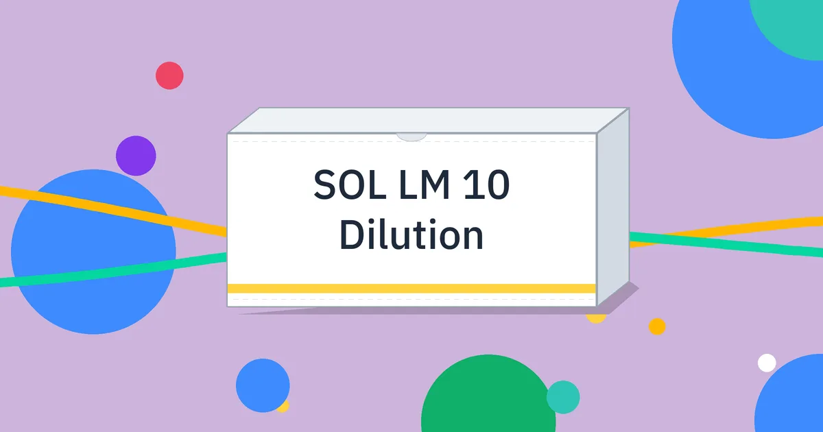 Symbolbild: Packung mit der Aufschrift SOL LM 10 Dilution (PZN 13191929) – Verfügbarkeit und Bezug in Apotheken in Frankfurt am Main
