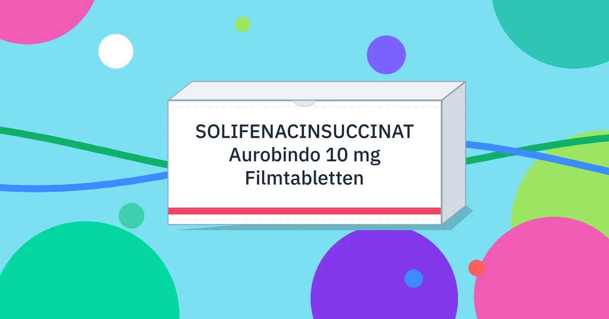 Symbolbild: Packung mit der Aufschrift SOLIFENACINSUCCINAT Aurobindo 10 mg Filmtabletten (PZN 13786054) – Verfügbarkeit und Bezug in Apotheken in Frankfurt am Main