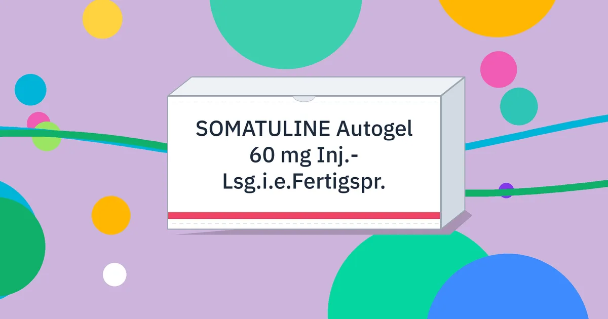 Symbolbild: Packung mit der Aufschrift SOMATULINE Autogel 60 mg Inj.-Lsg.i.e.Fertigspr. (PZN 07624933) – Verfügbarkeit und Bezug in Apotheken in Frankfurt am Main