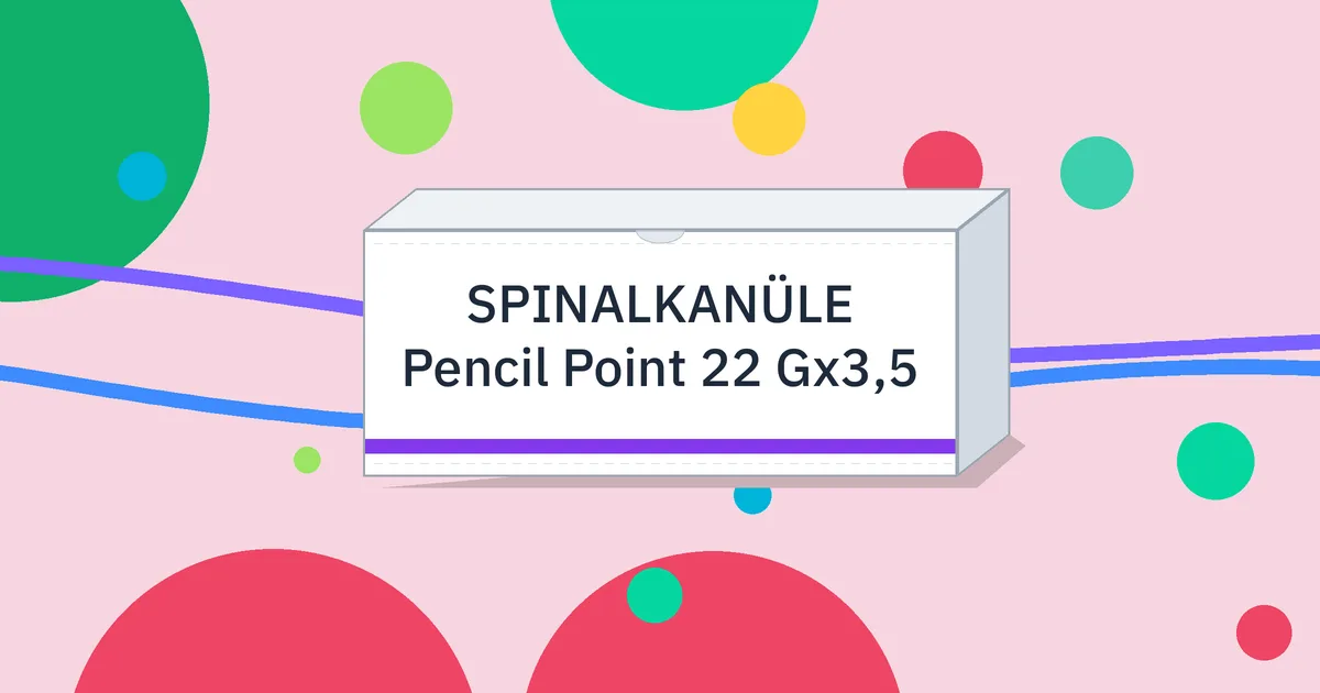 Symbolbild: Packung mit der Aufschrift SPINALKANÜLE Pencil Point 22 Gx3,5 (PZN 00096460) – Verfügbarkeit und Bezug in Apotheken in Frankfurt am Main