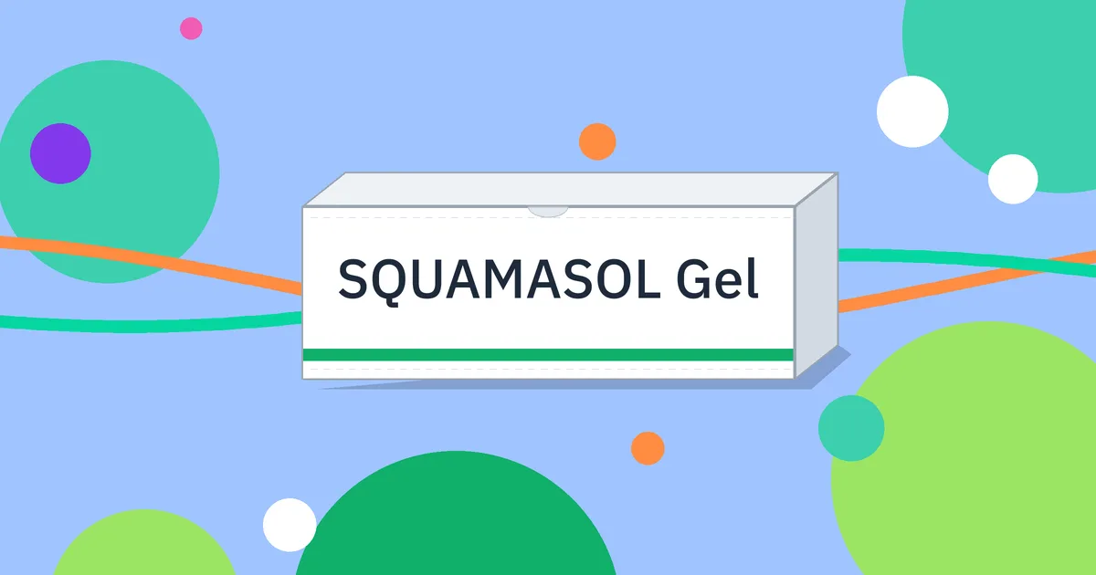 Symbolbild: Packung mit der Aufschrift SQUAMASOL Gel (PZN 00649410) – Verfügbarkeit und Bezug in Apotheken in Frankfurt am Main