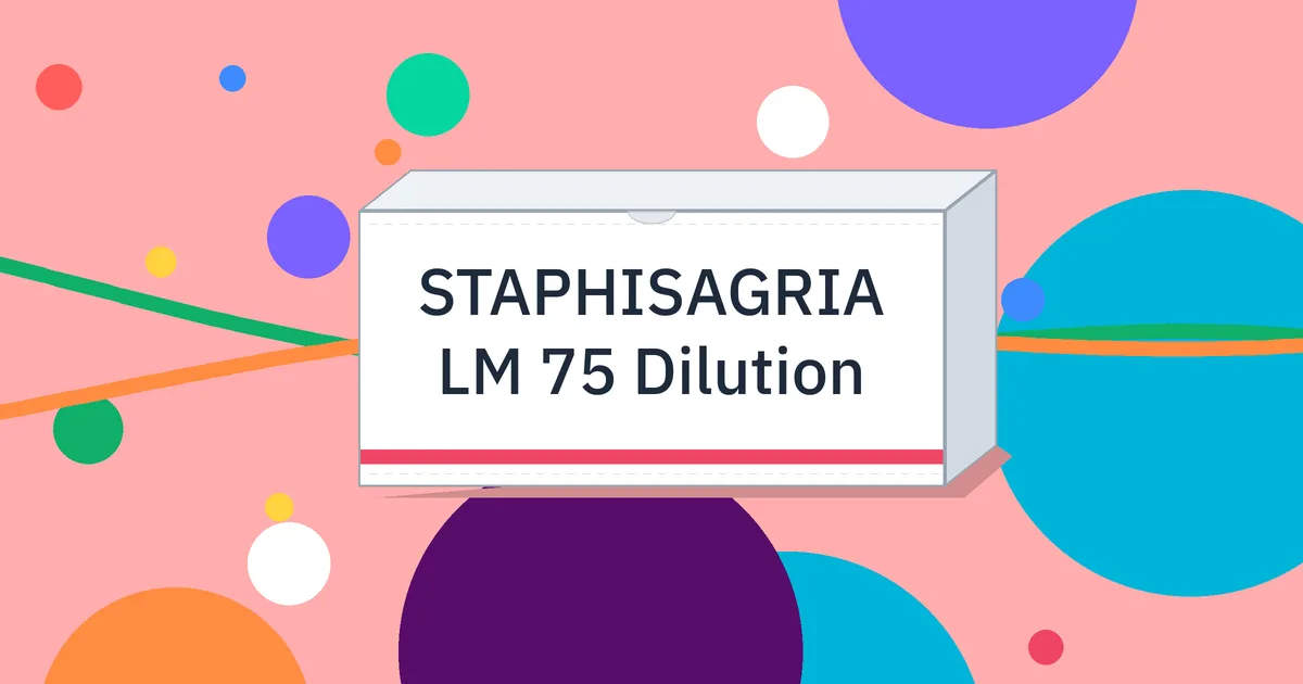 Symbolbild: Packung mit der Aufschrift STAPHISAGRIA LM 75 Dilution (PZN 13199836) – Verfügbarkeit und Bezug in Apotheken in Frankfurt am Main